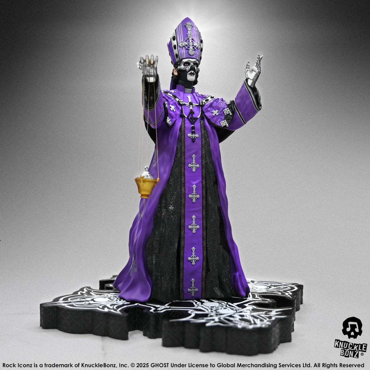 Knucklebonz Ghost Rock Iconz Papa V Perpetua Purple Robes Statue ...