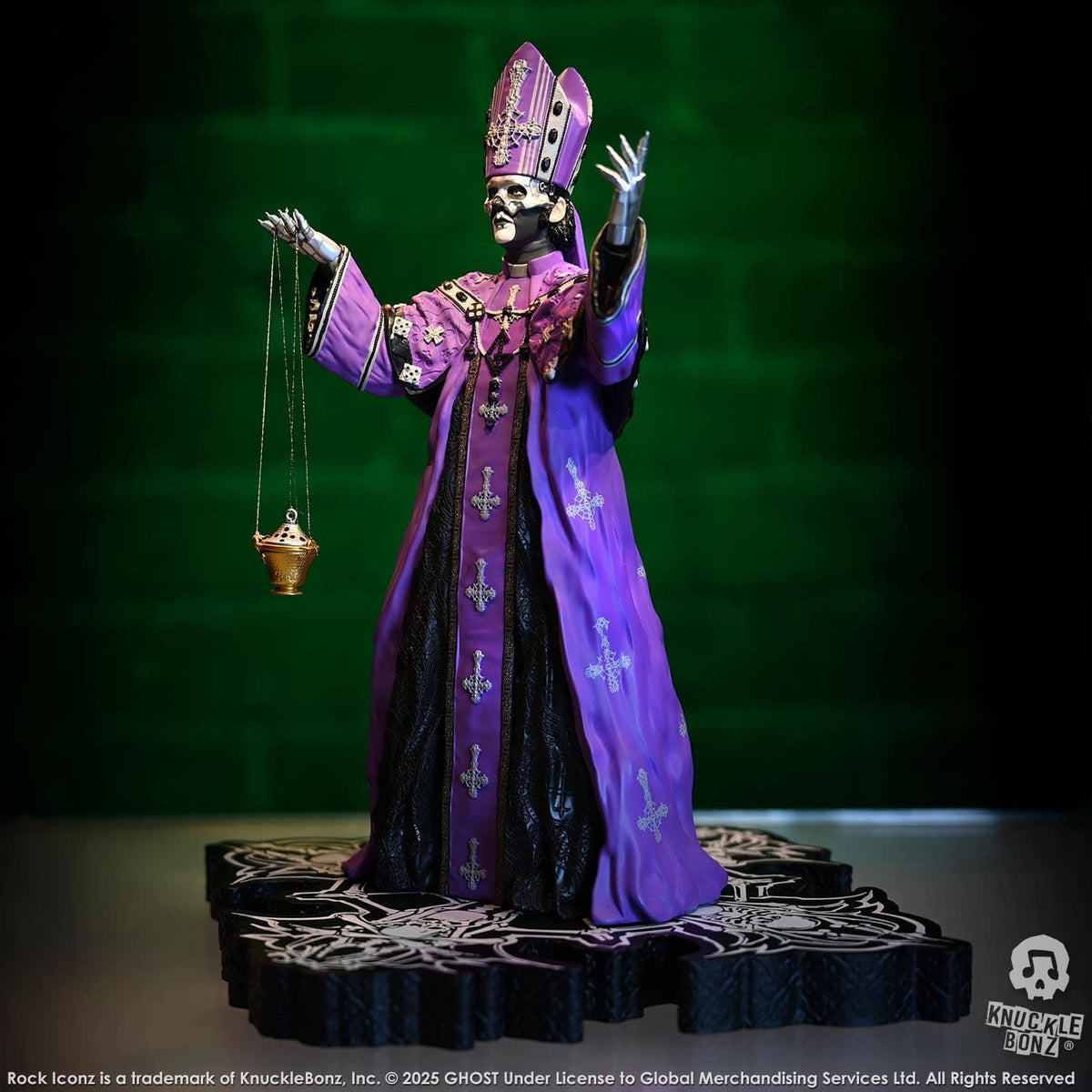 Knucklebonz Ghost Rock Iconz Papa V Perpetua Purple Robes Statue ...